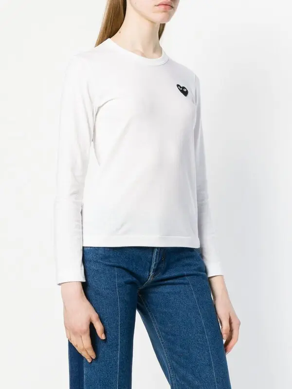 Play Comme Des Garcon Long Sleeve T-shirt With Embroidered Heart