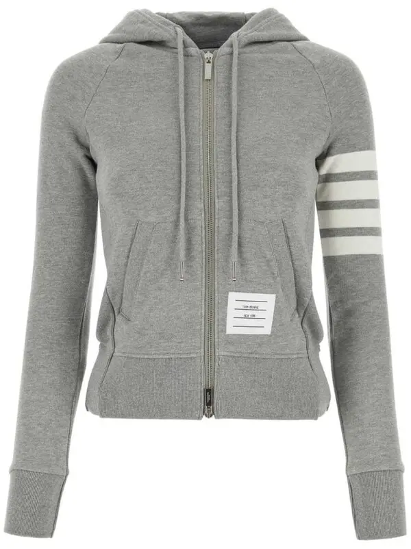 Thom Browne Classic Loopback 4-bar Zip Hoodie - Grey