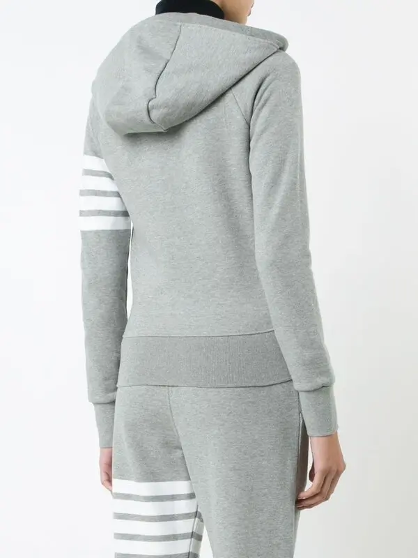 Thom Browne Classic Loopback 4-bar Zip Hoodie - Grey