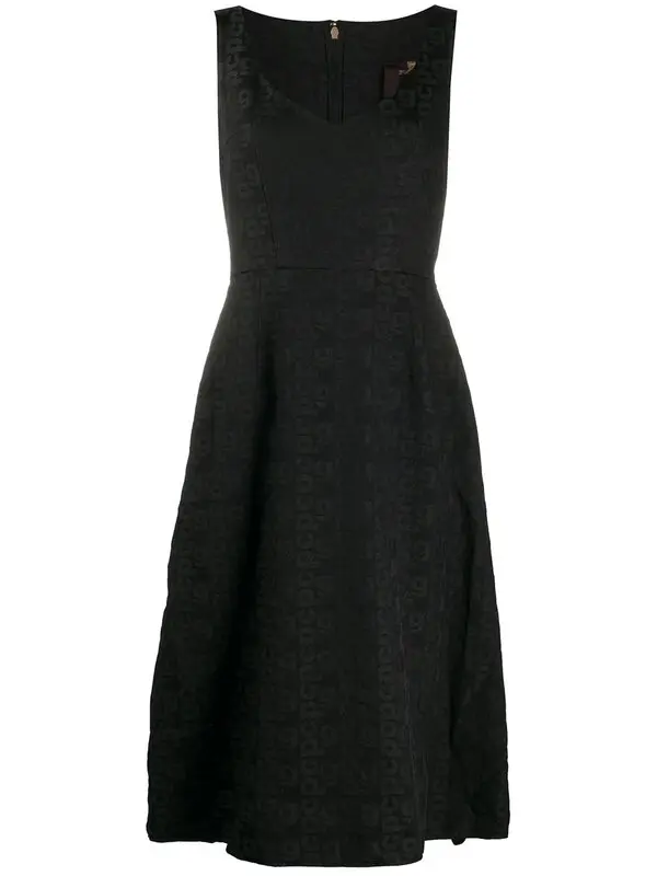 Comme Des Garçons Monogram A-line Midi Dress