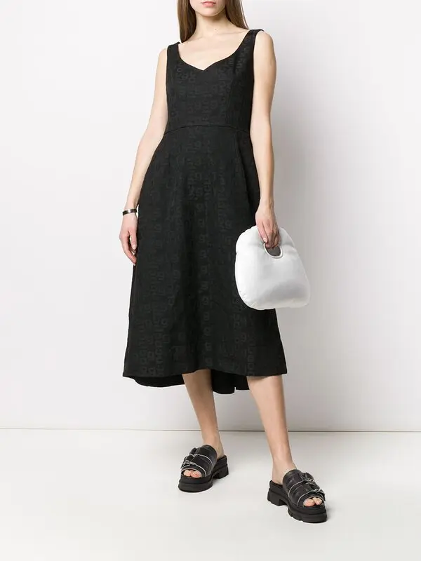 Comme Des Garçons Monogram A-line Midi Dress