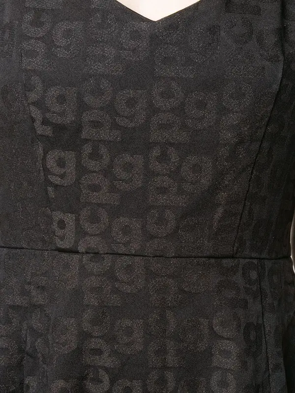 Comme Des Garçons Monogram A-line Midi Dress