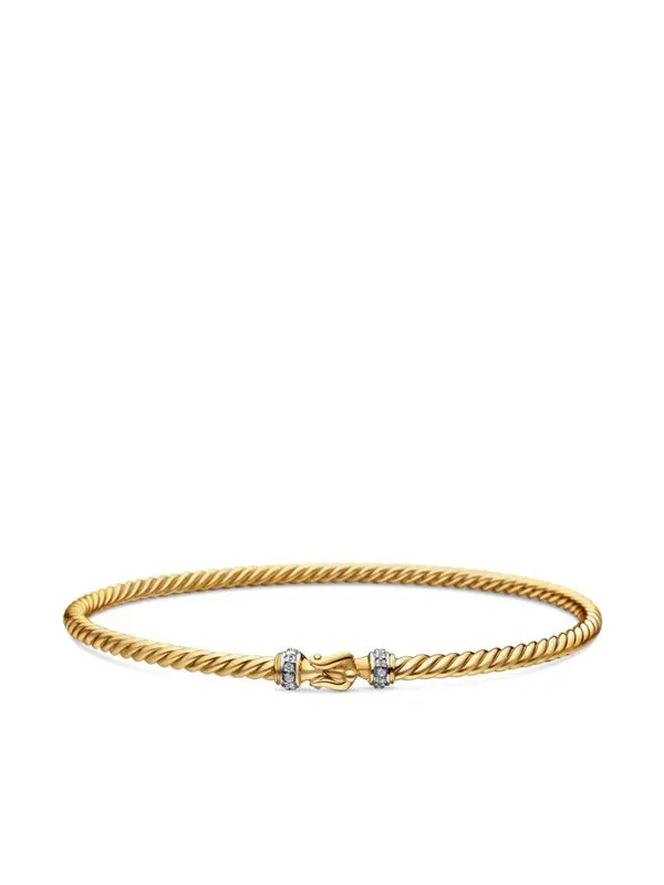 David Yurman 18kt Yellow Diamond Buckle Bracelet - Gold