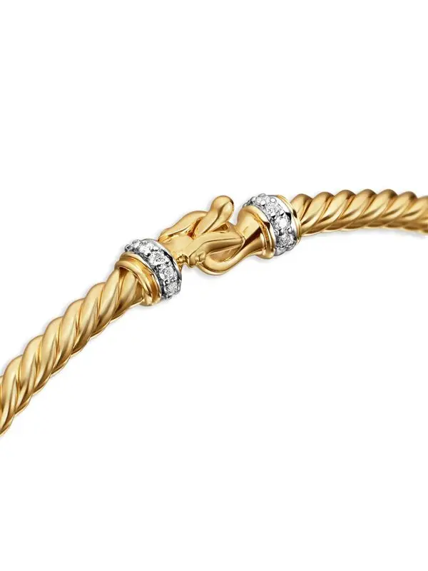 David Yurman 18kt Yellow Diamond Buckle Bracelet - Gold