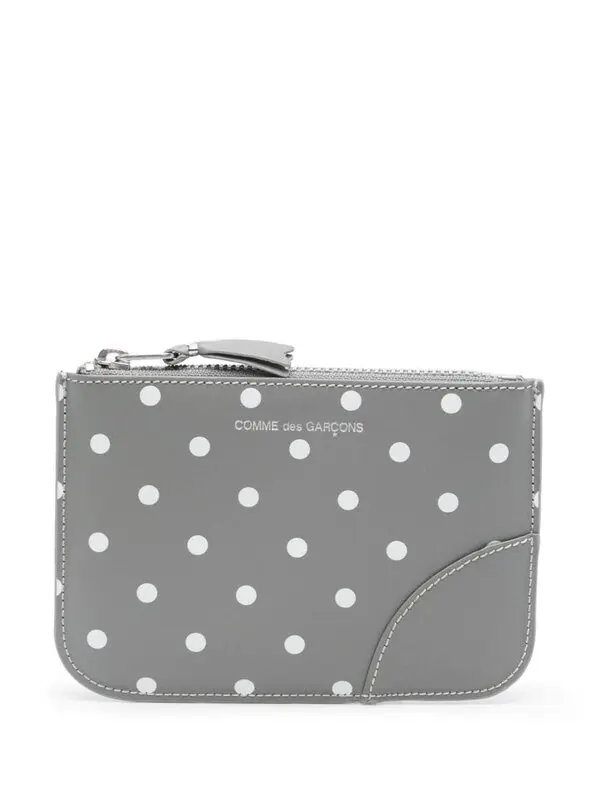 Comme Des Garçons Polka-dot Printed Wallet - Grey