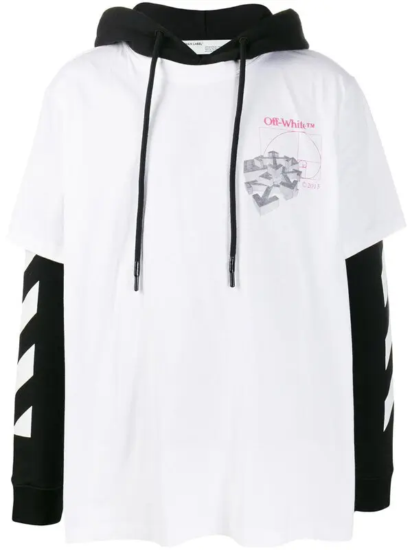 off-white Golden Ratio Tシャツパーカー XLサイズ Off-White Off- Golden Ratio T-Shirt Hoodie In White - 46