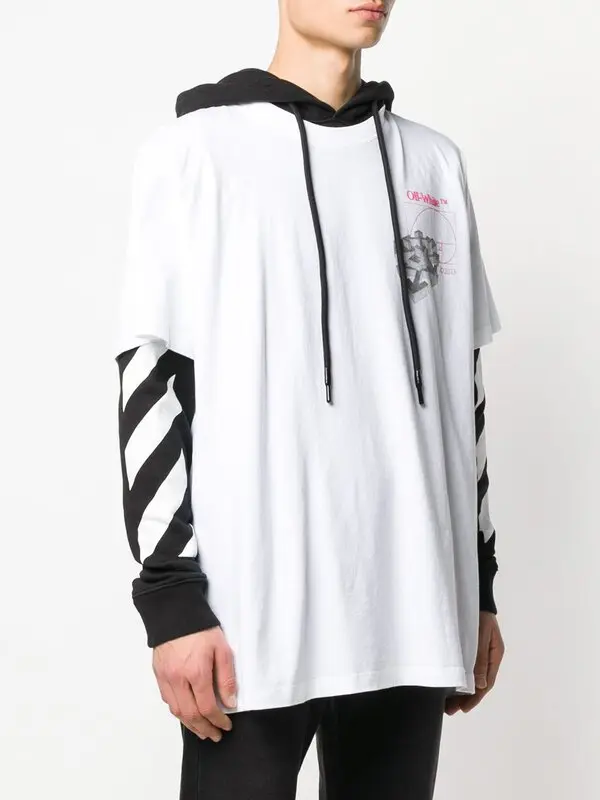 Off-White Off- Golden Ratio T-Shirt Hoodie In White - 46% Off
