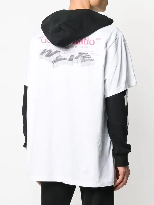 Off-White Off- Golden Ratio T-Shirt Hoodie In White - 46% Off