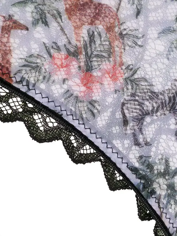 DOLCI FOLLIE Zebra Brazilian Briefs - Black