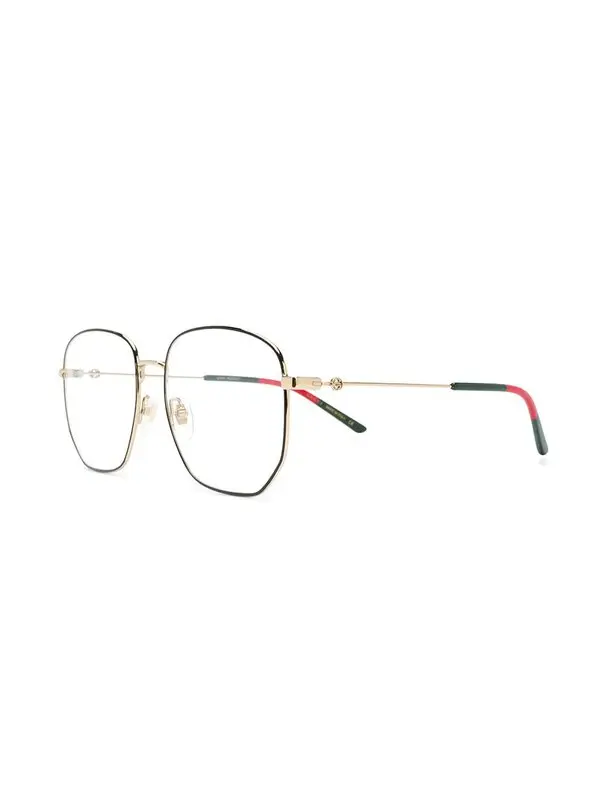 Gucci Hexagonal-frame Glasses With Web Detail