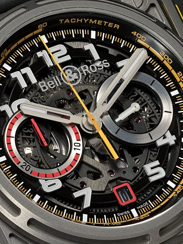 BELL & ROSS Br-x1 R.s.18 45mm Chronograph Watch - Grey, Black, Red And Yellow