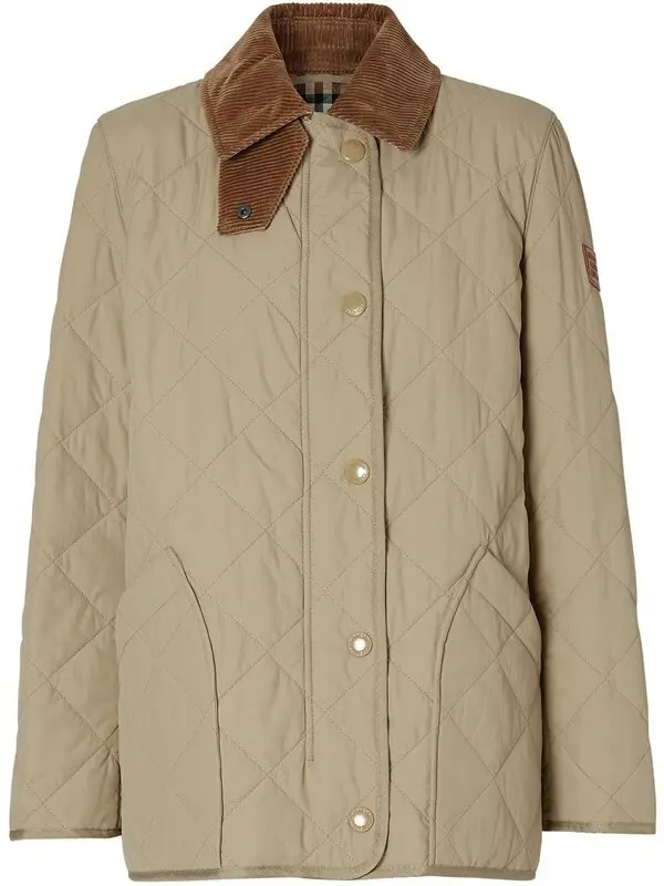 Burberry Diamond Quilted Barn Jacket - Neutrals
