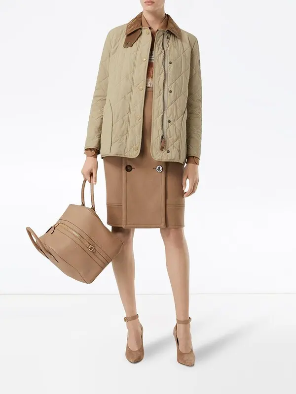 Burberry Diamond Quilted Barn Jacket - Neutrals