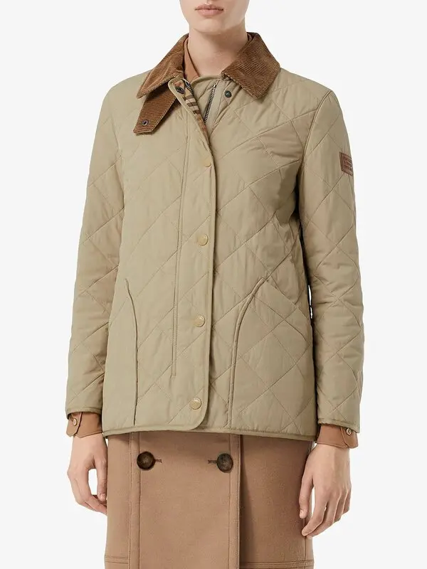 Burberry Diamond Quilted Barn Jacket - Neutrals