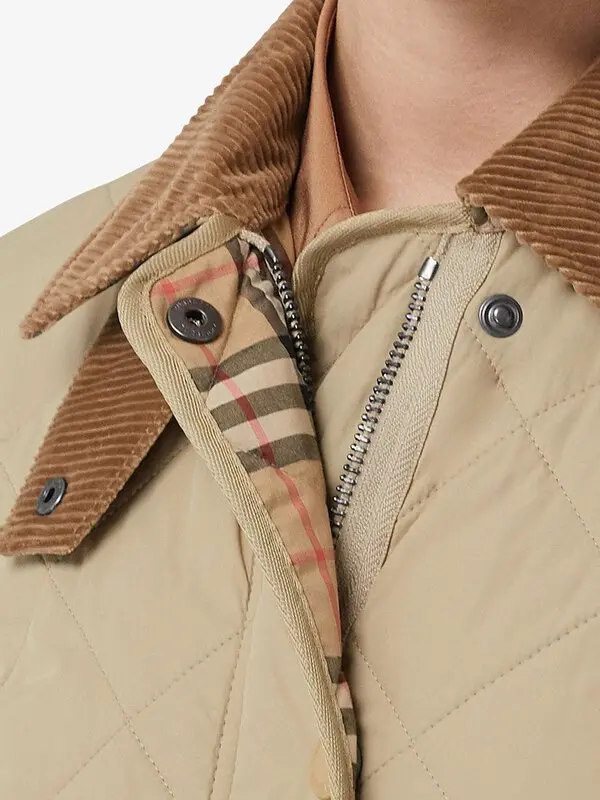 Burberry Diamond Quilted Barn Jacket - Neutrals