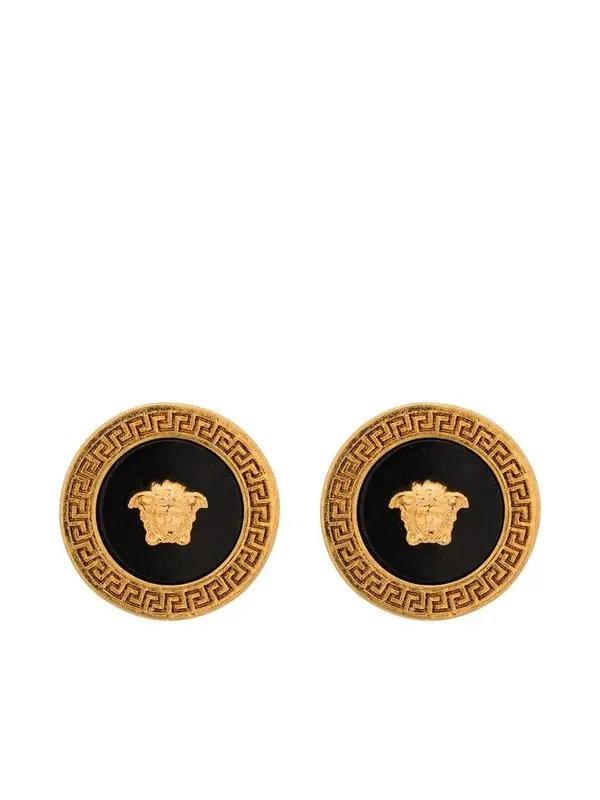 Versace Medusa Enamel Stud Earrings - Gold