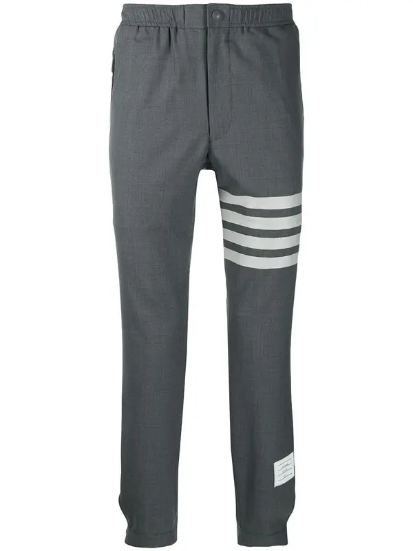 Thom Browne Plain Weave Suiting Track Pants - Grey