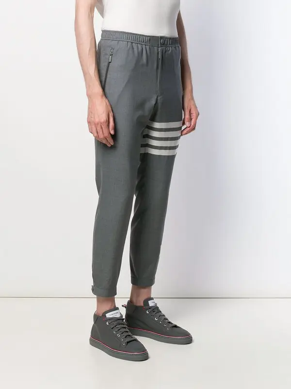 Thom Browne Plain Weave Suiting Track Pants - Grey