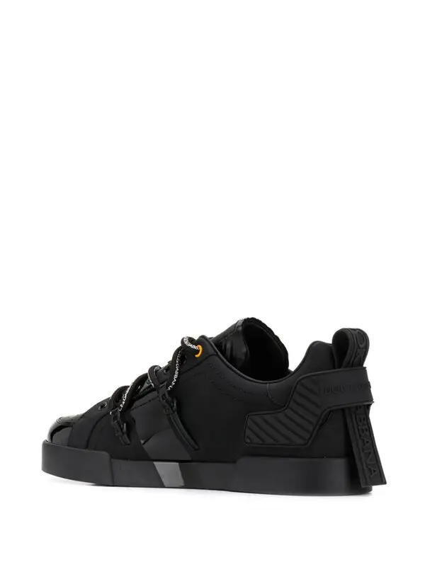 Dolce & Gabbana Portofino Patent Leather Sneakers - Black