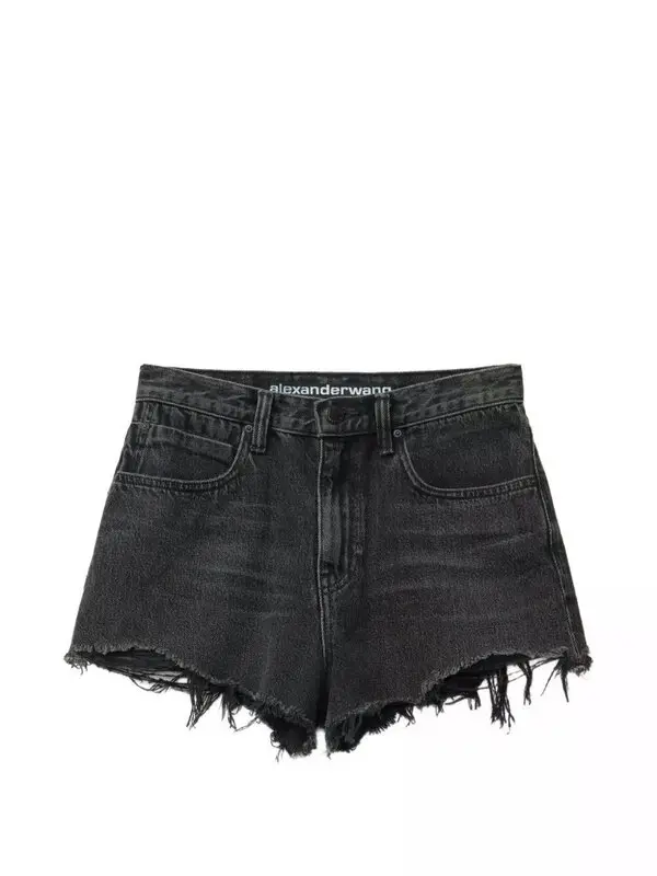 Alexander Wang Raw-hem Denim Shorts - Black