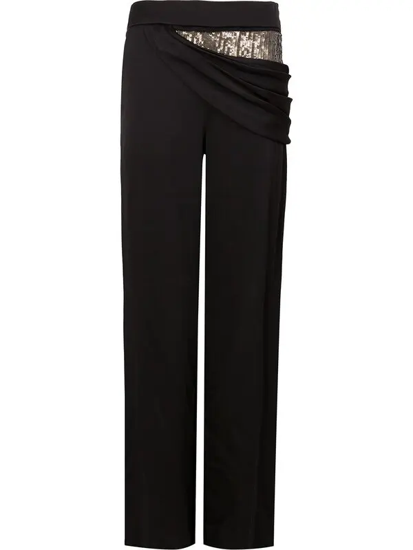 Monse Sequin Drape Trousers - Black
