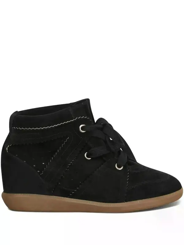 Isabel Marant Étoile Bobby Suede Wedge Sneakers - Black