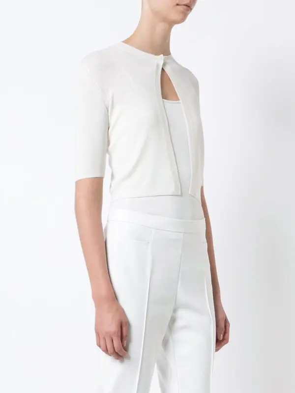 Akris Cropped Wool Cardigan - White