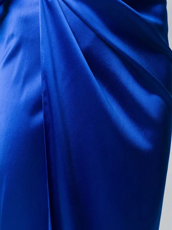 Balenciaga Satin Wrap Maxi Skirt - Blue