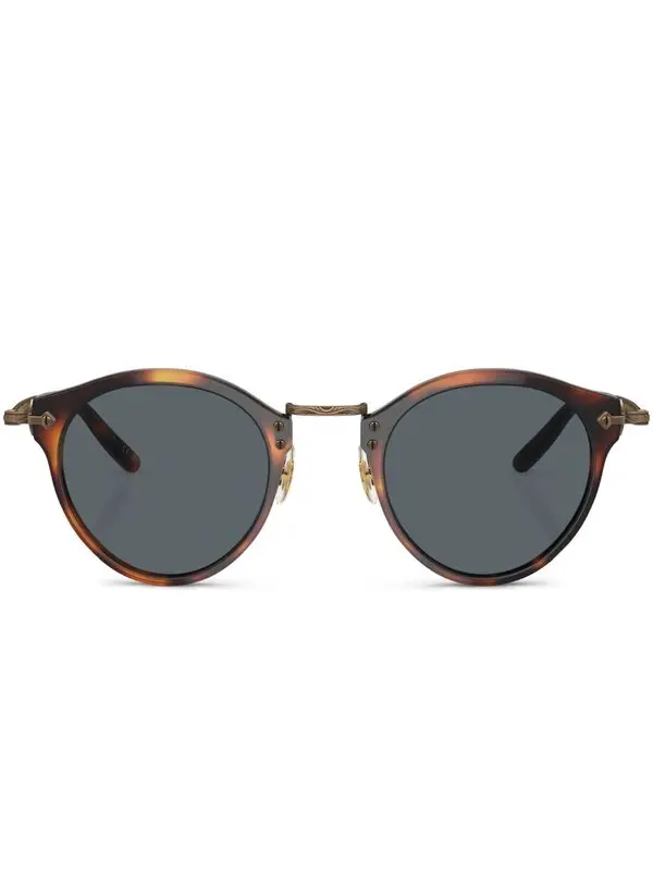 Oliver Spencer Op-505 Round-frame Sunglasses - Brown