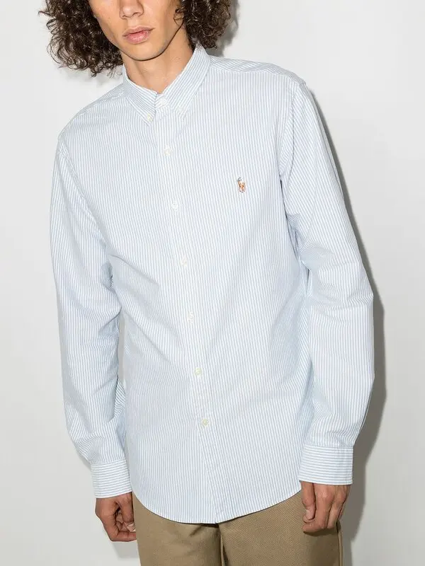 Polo Ralph Lauren Logo-embroidered Striped Shirt - Blue