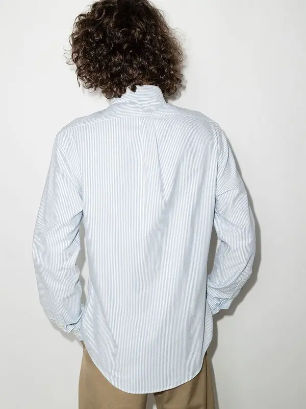 Polo Ralph Lauren Logo-embroidered Striped Shirt - Blue