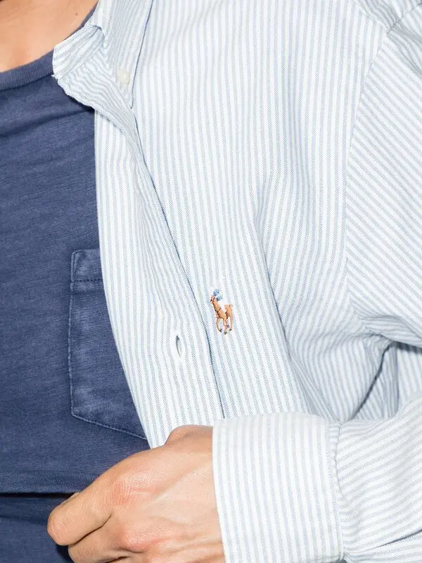 Polo Ralph Lauren Logo-embroidered Striped Shirt - Blue