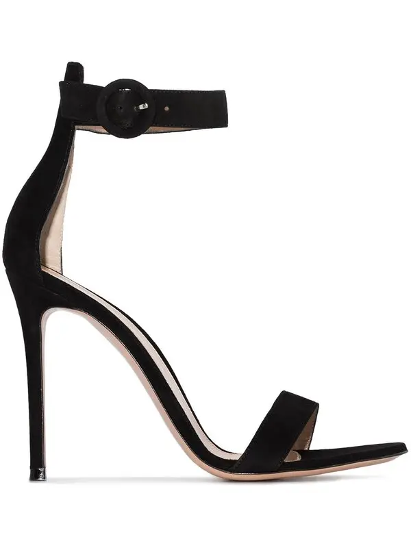 GIANVITO ROSSI Portofino 105mm Suede Sandals - Black