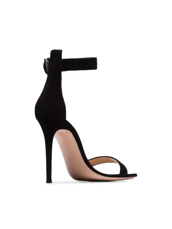 GIANVITO ROSSI Portofino 105mm Suede Sandals - Black