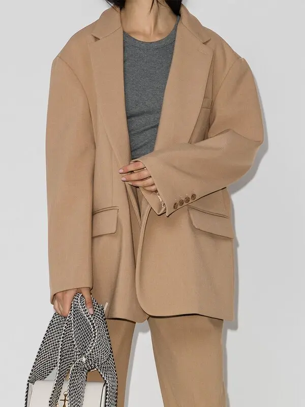 THE FRANKIE SHOP Bea Boxy Blazer - Brown