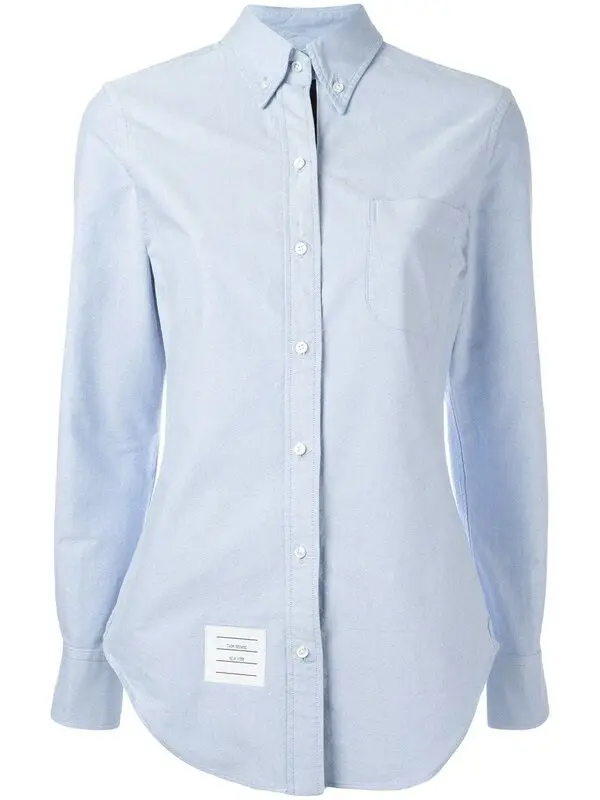 Thom Browne Long Sleeve Oxford Shirt - Blue