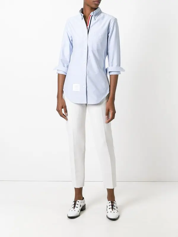 Thom Browne Long Sleeve Oxford Shirt - Blue