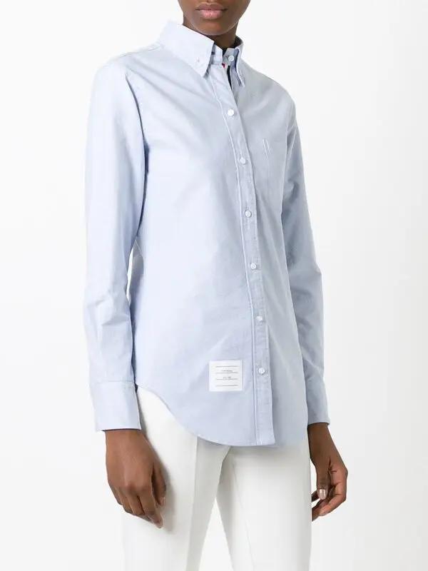 Thom Browne Long Sleeve Oxford Shirt - Blue