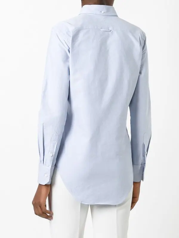 Thom Browne Long Sleeve Oxford Shirt - Blue