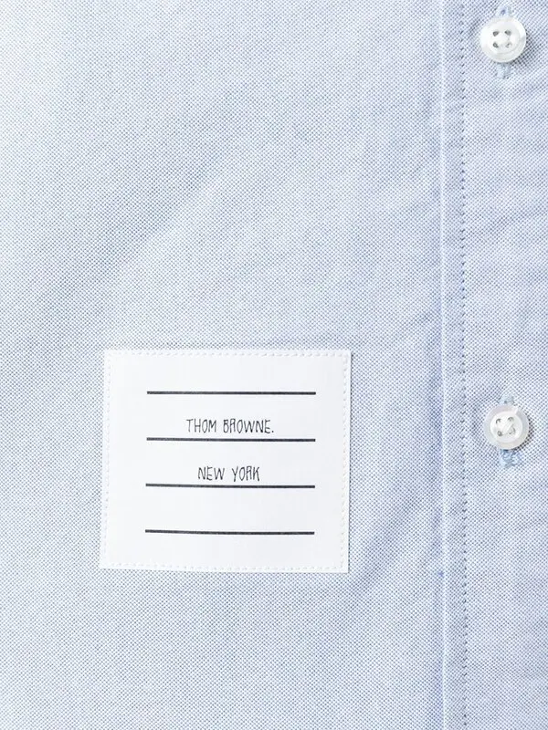 Thom Browne Long Sleeve Oxford Shirt - Blue