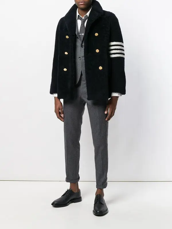 Thom Browne Classic Shearling Pea Coat