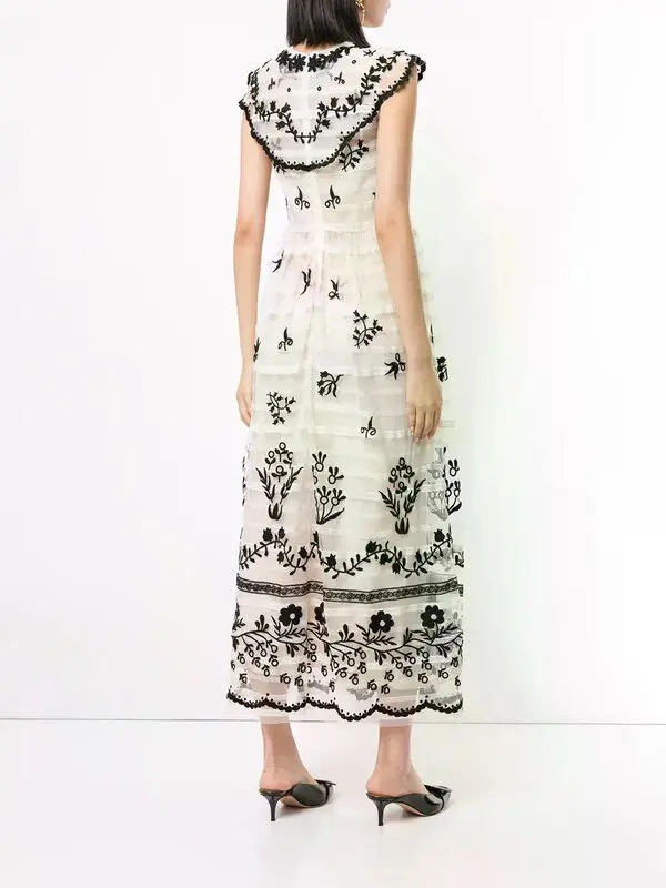 Red Valentino Floral Embroidered Maxi Dress