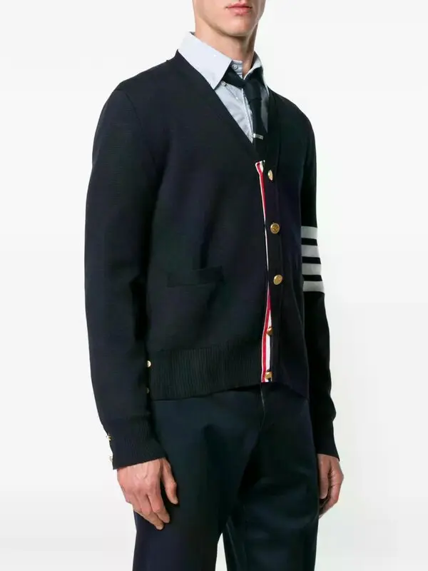 Thom Browne V-neck Cardigan With 4-bar Detail