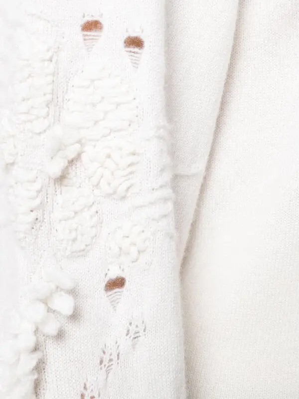 BARRIE Cashmere Round Neck Pullover - White