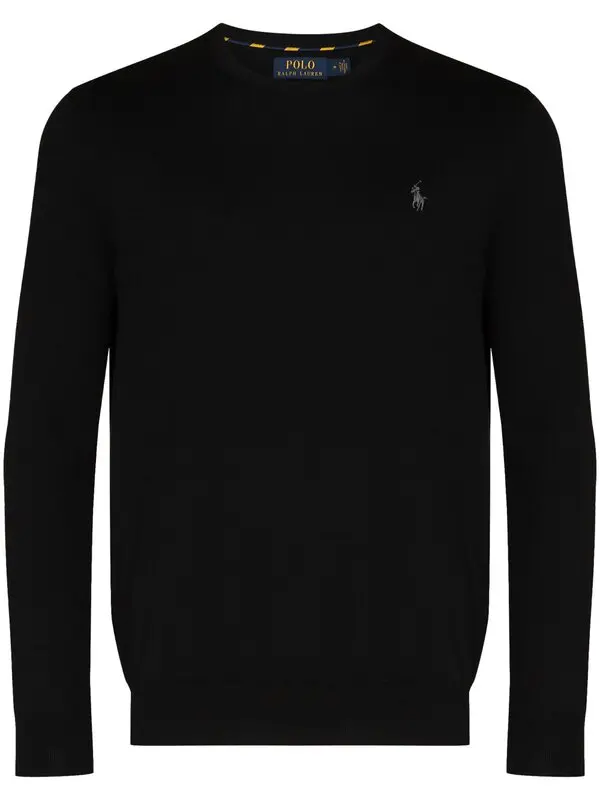 Polo Ralph Lauren Logo Embroidery Crew Neck Jumper - Black