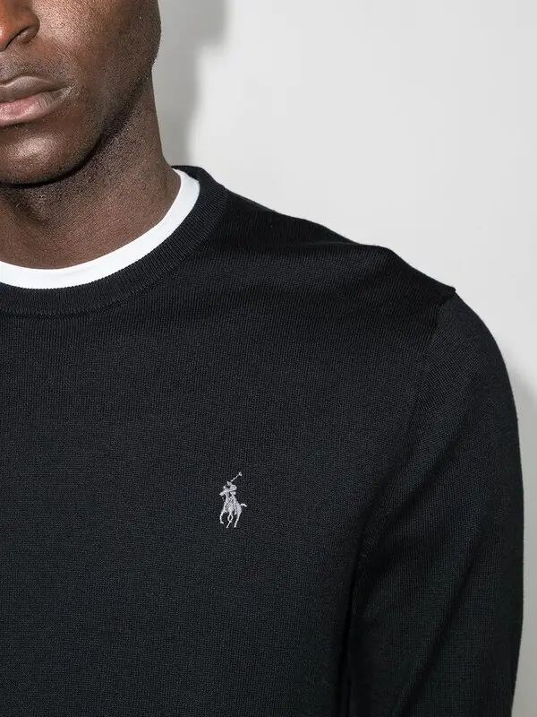 Polo Ralph Lauren Logo Embroidery Crew Neck Jumper - Black