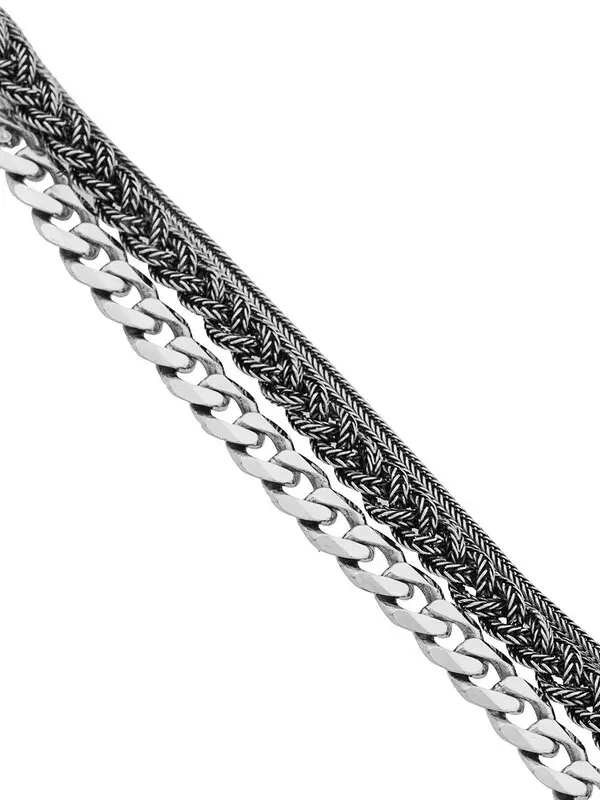Emanuele Bicocchi Braid And Chain Bracelet