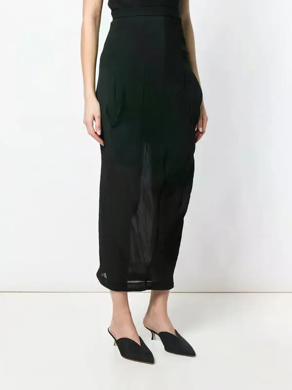 Comme Des Garçons 1992 Sheer Fitted Skirt - Black