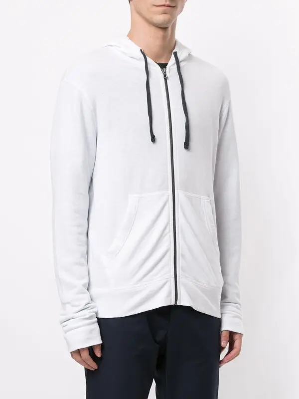 JAMES PERSE Plain Zipped Hoodie - White