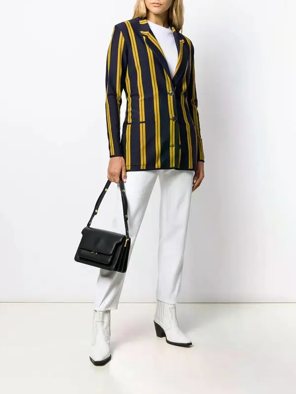 JEAN PAUL GAULTIER 1991 Striped Single Breasted Blazer